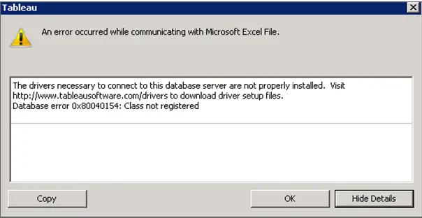 An Error Occurred While Communicating With Microsoft Excel File