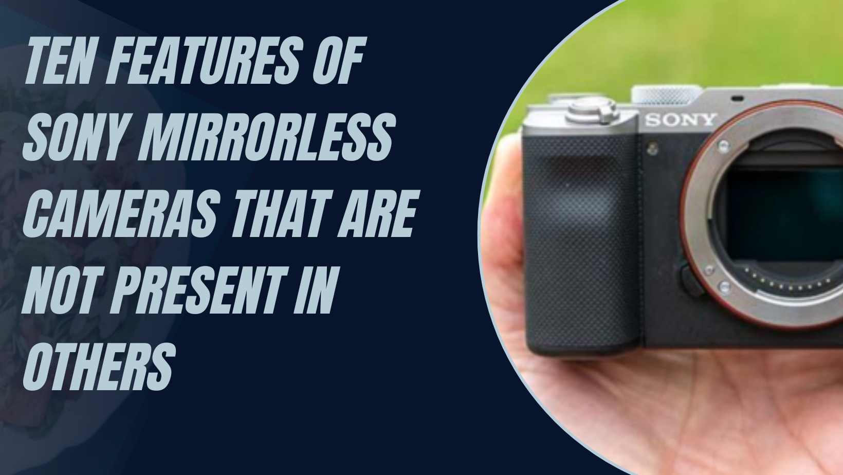 Ten Features Of Sony Mirrorless Cameras That Are Not Present In Others - Techyv.com