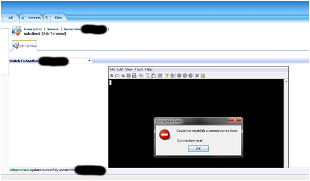 Connection Error When Using Ssh And Ssh Terminal Emulator
