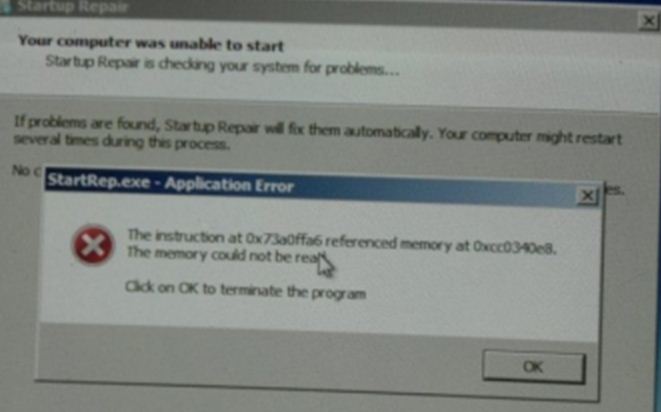 Startrep.exe - Application Error. Memory is unreadable. - Techyv.com Startrep.exe - Application Error. Memory is unreadable. - Techyv.com
