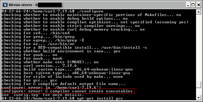 Error Compiler Cannot Create Executables