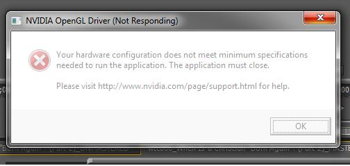 Nvidia Opengl Problem With The Display Driver
