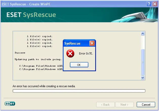 NOD32 System Rescue error message - Techyv.com NOD32 System Rescue error message - Techyv.com