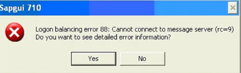 Logon balancing error 88 in Sapgui 710 - Techyv.com Logon balancing error 88 in Sapgui 710 - Techyv.com