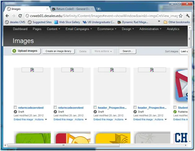Error Box Shown While Uploading The Images Using Sitefinity