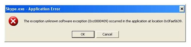 Skype Application Error: Exception Unknown Software Exception ... Skype Application Error: Exception Unknown Software Exception ...