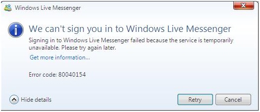 Windows live messenger cant sign in error code 80040154 - Techyv.com Windows live messenger cant sign in error code 80040154 - Techyv.com