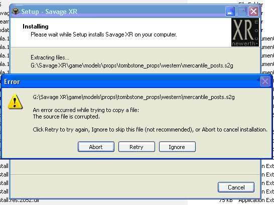 An Error Occurred With Savage Xr While Copying File