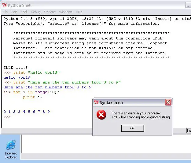 Python Shell Shows Error With A Bad Syntax Techyv