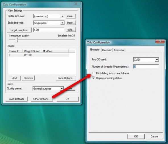 Xvid Configuration Tool Error Video Compression Failed
