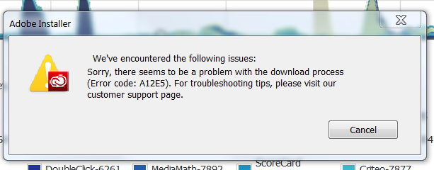 Adobe download manager won't update Error A12E5 - Techyv.com