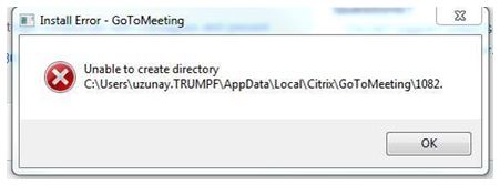 Error: Go To Meeting Unable To Create Directory During Installation ...