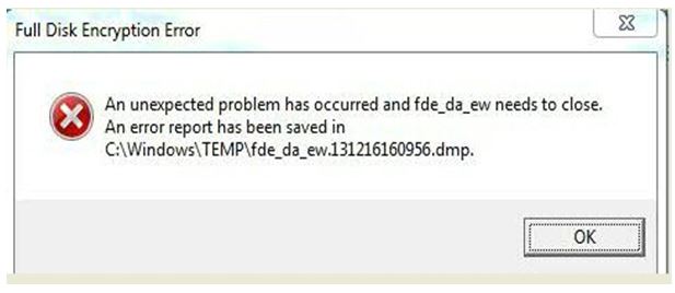 Resolve Full Disk Encryption Error An Unexpected Problem Has Occurred