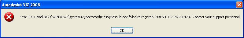 Autodesk Software Related Flash9 Ocx Failed To Register - Techyv.com
