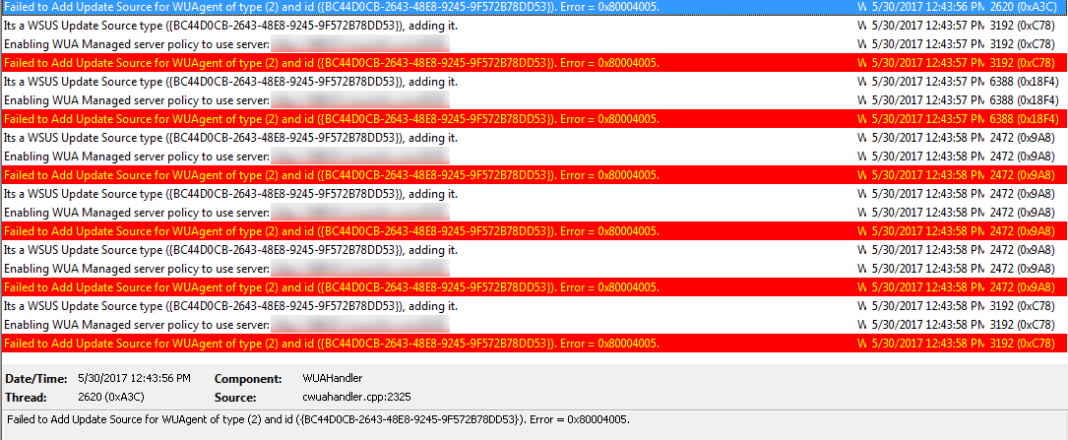 Error 0x8007000d Failed To Add Update Source For Wuagent Of Type 2