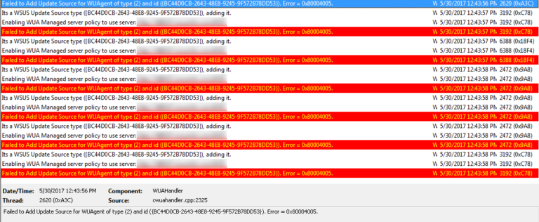 Error 0x8007000d Failed To Add Update Source For Wuagent Of Type 2