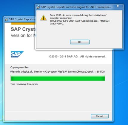 Fixing Error 1935 Crystal Reports Installation Windows 7 - Techyv.com