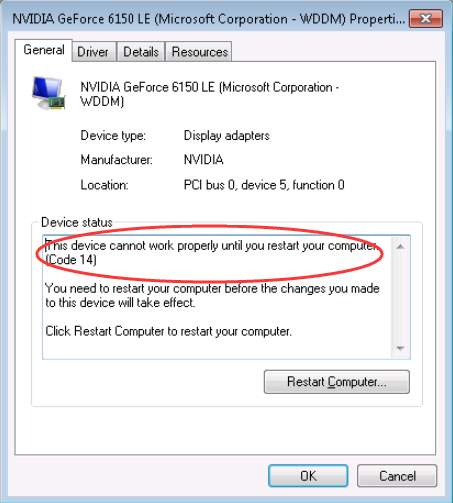 Graphics Device Driver Error Code 14 Fixes And Causes. - Techyv.com