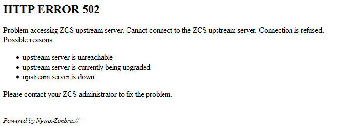 How To Fix HTTP Error 502 Zimbra Fault - Techyv.com