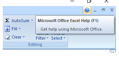 Location Of Microsoft Office Help Excel Button And Its Use. - Techyv.com