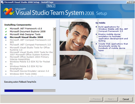 Supported OS for visual studio 9.0 beta program with versions. - Techyv.com