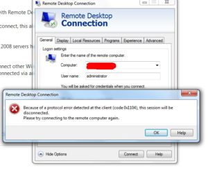 What Does Error Code 0x1104 Indicate Concerning RDP? - Techyv.com