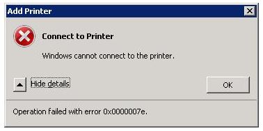 Error - Windows Cannot Connect To The Printer Error 0x0000007eon My ...