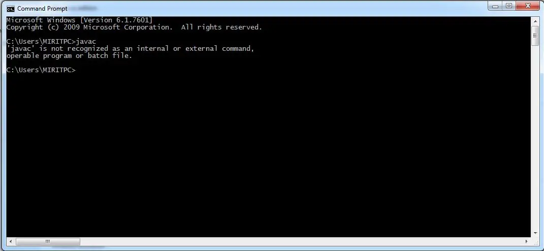 Javac Is Not Recognized As An Internal Or External Command