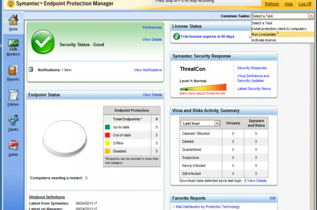 The process of Symantec endpoint protection definition download through ...