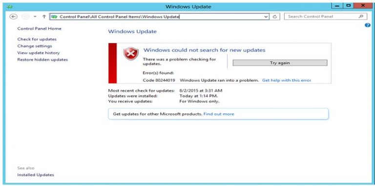 Fix Windows 7 Update Error Code 80244019 In Quick And Easy Steps ... Fix Windows 7 Update Error Code 80244019 In Quick And Easy Steps ...