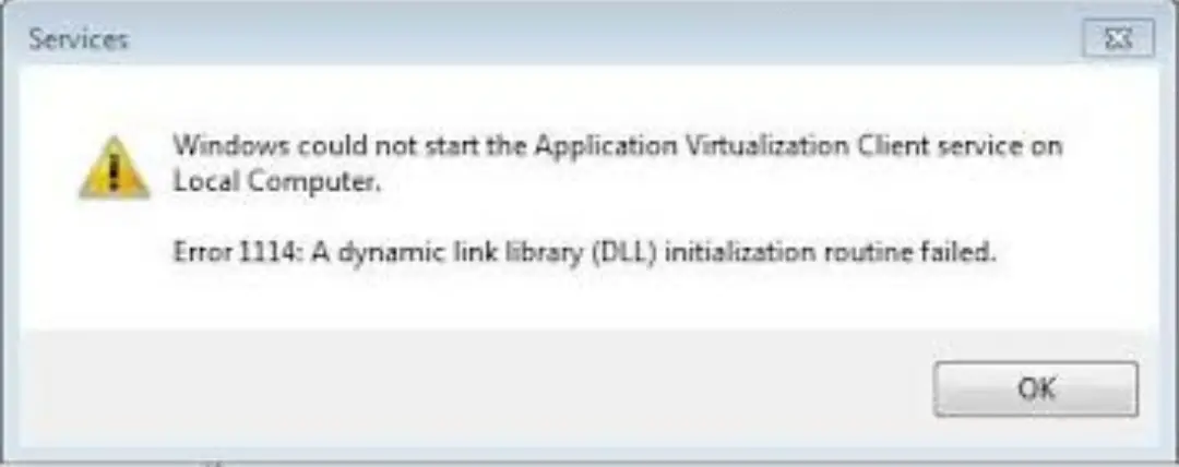 Solution For Error 1114 A Dynamic Link Library Dll Initialization 5321
