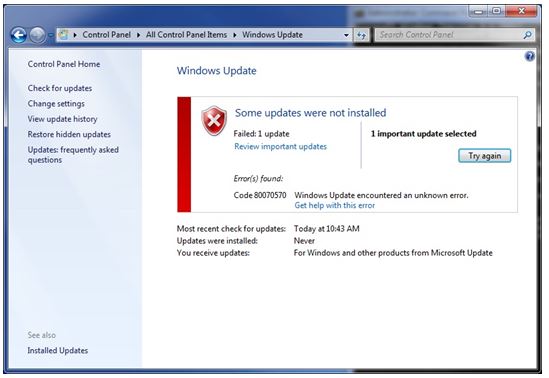 Learn About Windows Update Error Code 80070570 Solutions. - Techyv.com