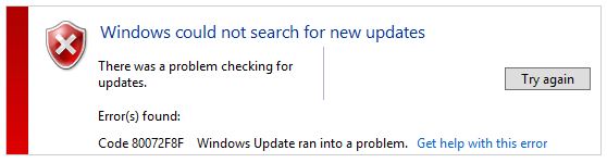 Learn How To Solve Windows Update Error Code 80072f8fmanually. - Techyv.com