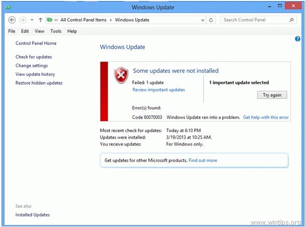 Learn About Windows Update Error Code 80007003 And The Correction. - Techyv.com