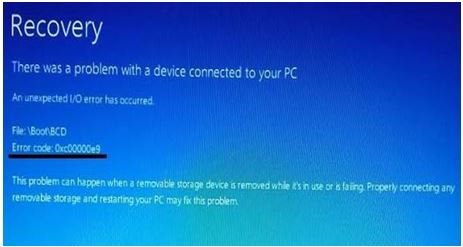 Repetitive Error Code 0xc00000e9 Flashes While Booting - Techyv.com