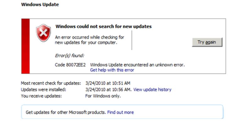 Now Solve Windows Update Error Code 80072EE2 In Just A Few Clicks ...