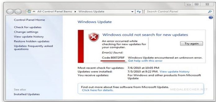 Learn To Solve Windows Update Error Code 80072f8f With Ease. - Techyv.com