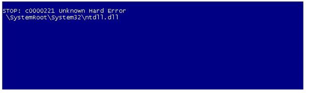 How Can I Stop C0000221 Unknown Hard Error System Roots System 32 Ntdll ...