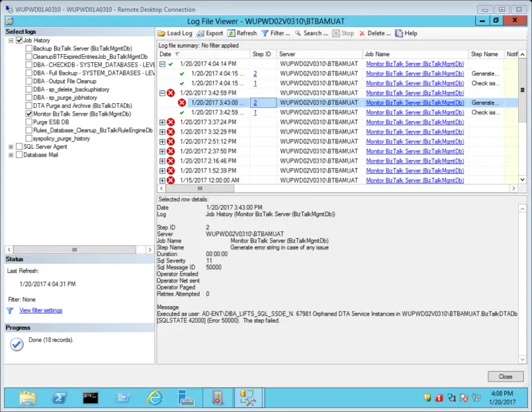 Monitor Biztalk Server Biztalkmgmtdb Sql Agent 5000