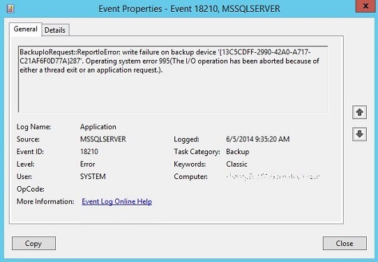 SQL Server Operating System Error 995. Any Fixes? - Techyv.com SQL Server Operating System Error 995. Any Fixes? - Techyv.com