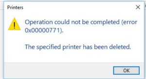 Solution Of Operation Could Not Be Completed Error 0x00000771 - Techyv.com