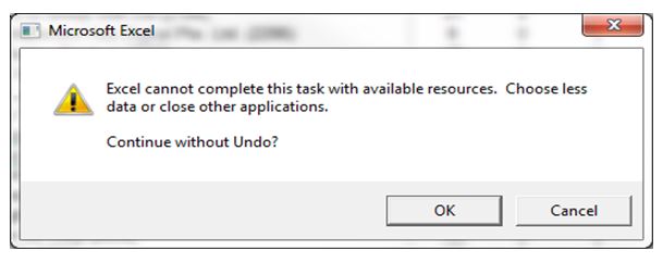 Resolve Excel Error Cannot Complete This Task With Available Resources ...