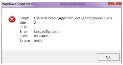 Details For The 80004005 Error Code With Steps - Techyv.com