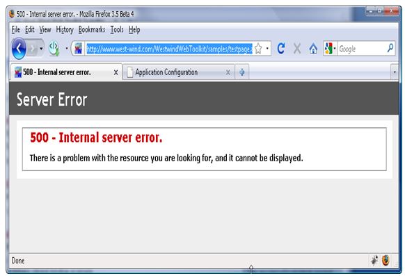 Vlearn About Iis Internal Sever Error And Details