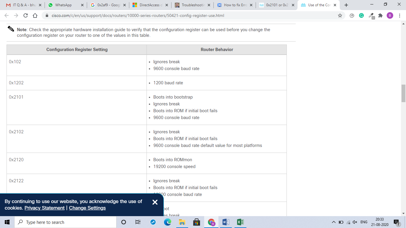 What is the difference between 0x2101 and 0x2102 configuration register ...