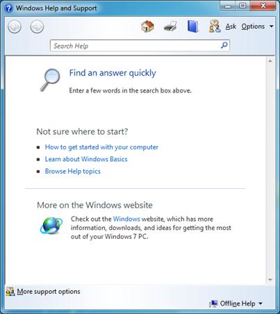 Learn About Windows 7 Help And Support In Brief. - Techyv.com