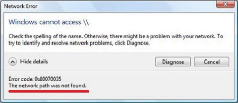 How To Fix Error Code 0x80070035 Fault - Techyv.com