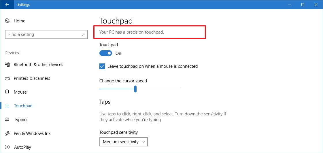Windows 10 Creators Update How To Customize Precision Touchpad Settings