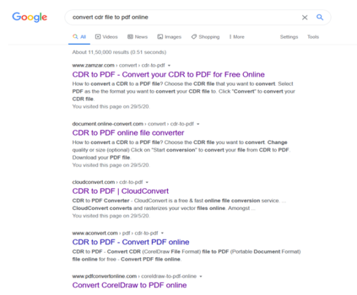 Steps to convert CDR file to pdf online - Techyv.com