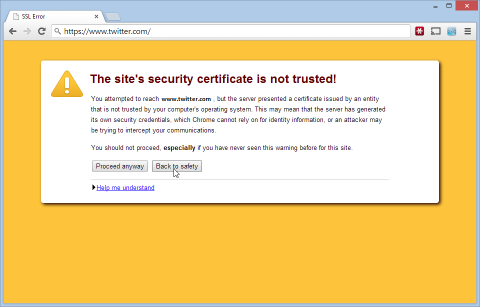Need A Certificate Error Solution For Google Chrome. - Techyv.com
